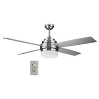 Cali 52-Inch LED Silver Stainless Steel Ceiling Fan in Brushed Nickel ...