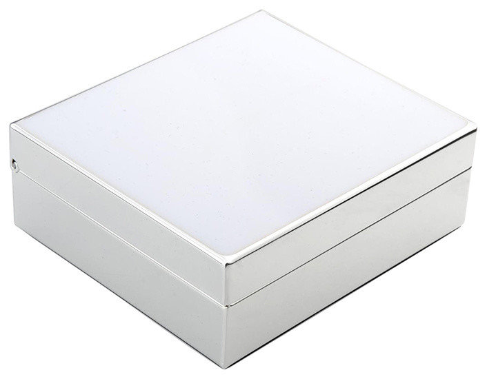Addison Ross White & Silver Box 4" - Contemporary - Decorative Boxes ...