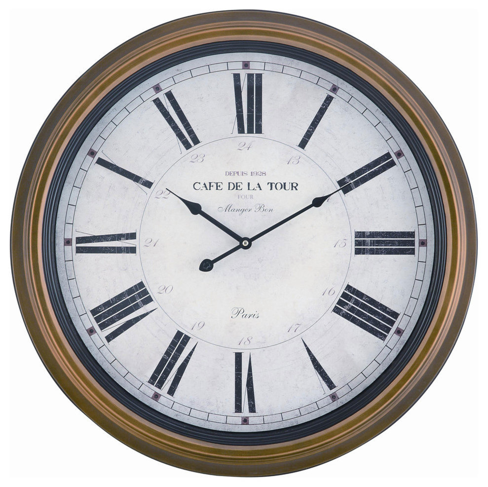 Cooper Classics Henley Clock, Toffee - Traditional - Wall Clocks - by ...