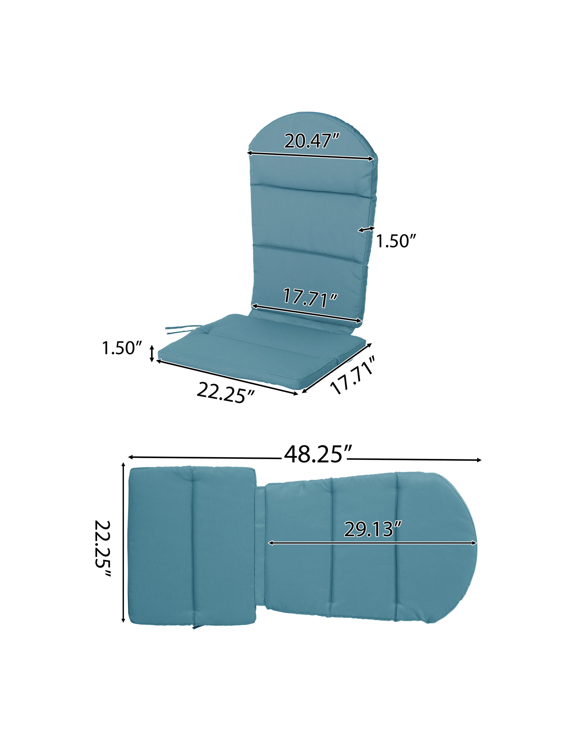 GDF Studio Malibu Outdoor Water-Resistant Adirondack Chair Cushion ...