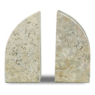 Curved Marble Bookend, Moss Green - Traditional - Bookends - by Bello Treasure | Houzz