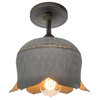 Farmhouse Galvanized Lotus Ceiling Light - Industrial - Flush-mount ...