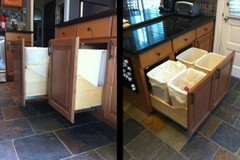 Where do you keep your kitchen garbage receptacle?