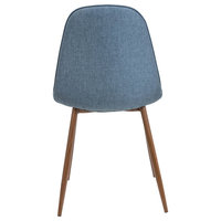 LumiSource Pebble Dining/Accent Chair, Walnut and Blue, Set of 2 ...