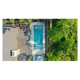 Lemont, IL Rectilinear Pool with Interior Hot Tub - Traditional - Pool ...