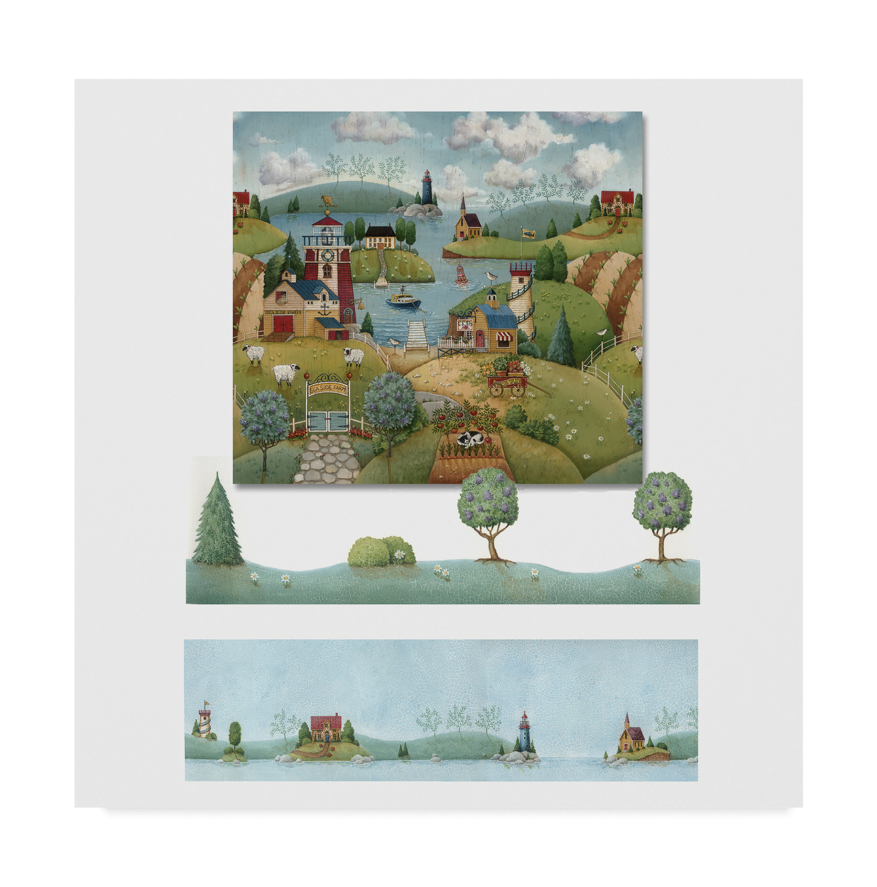 "Country Landscape" by Lisa Audit, Canvas Art, 24"x24" - Farmhouse ...