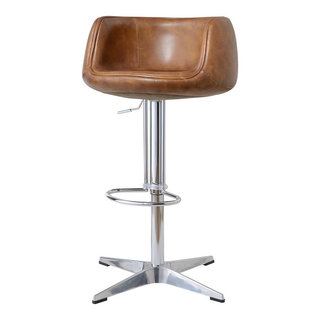 Aviator Adjustable Height Bar Stool, Leather - Contemporary - Bar ...