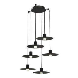 Eaves Ceiling Chandelier, 6-Light, LED, Nightshade Black, 15.8"W ...