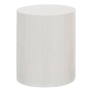 Groovy Side Table, White Stone, 16x16x20"h - Transitional - Side Tables ...