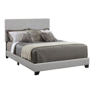 Pemberly Row Transitional Faux Leather Upholstered California King Bed ...