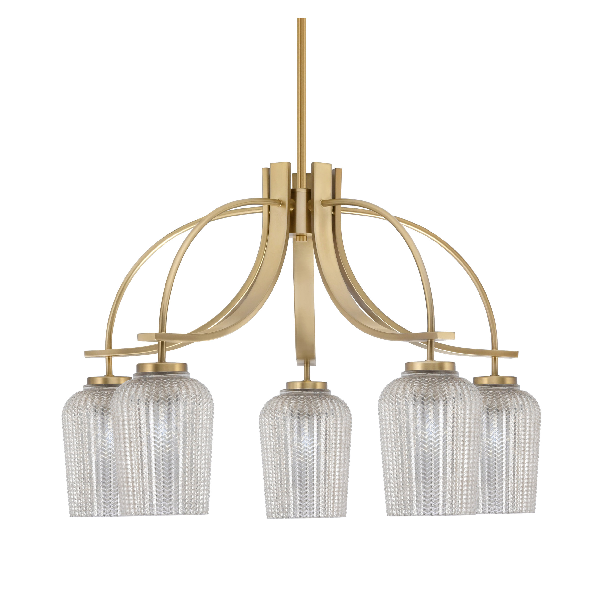 Cavella 5 Light, Chandelier, New Age Brass Finish, 5.75" Silver ...