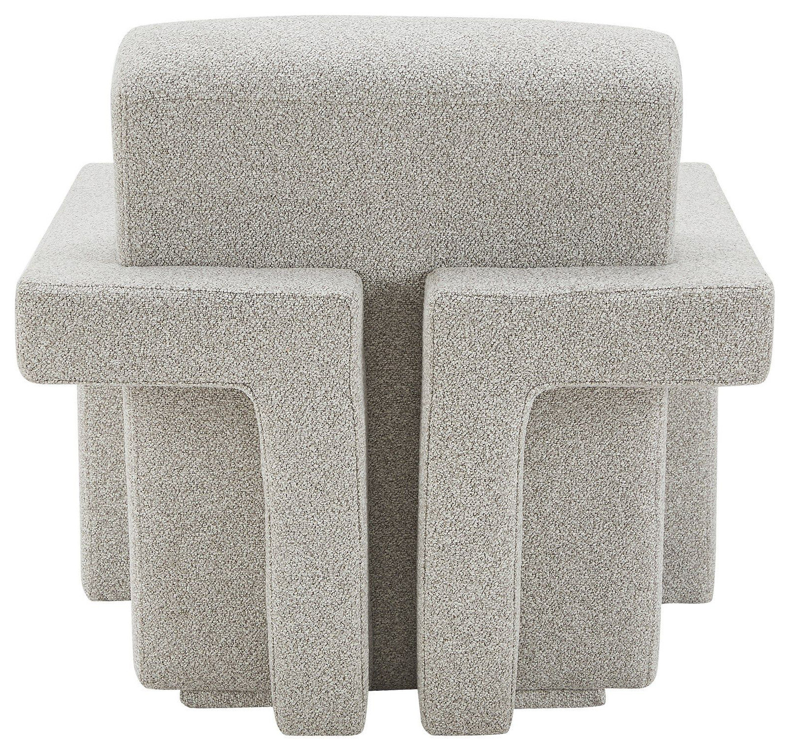 Modrest Wylie Modern Light Grey-Beige Fabric Accent Chair ...
