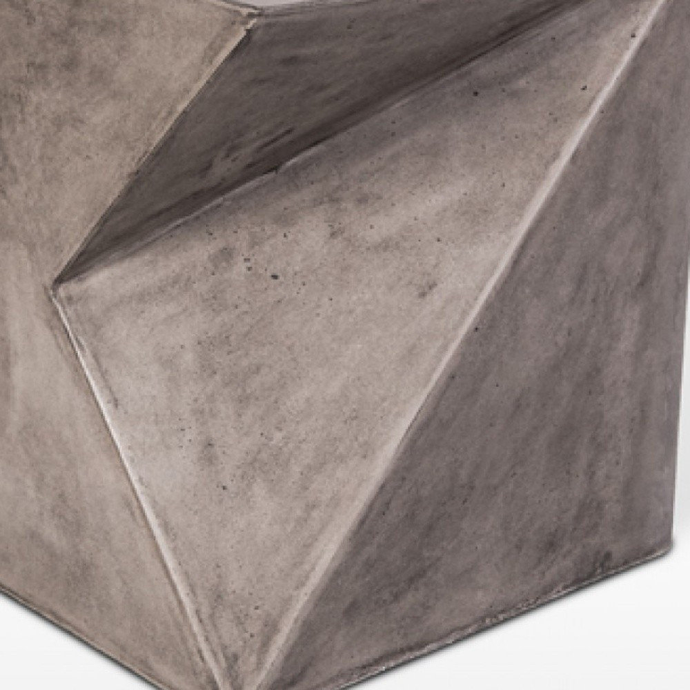 Asymmetric Dark Gray Concrete Cubed Stool - Industrial - Accent And ...