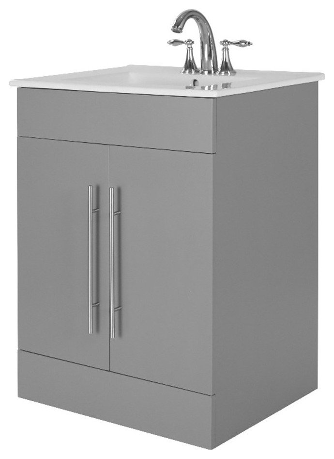 Saint Birch 24" Modern Plastic Bathroom Vanity with Top and Sink in ...