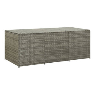 vidaXL Garden Storage Box Poly Rattan 70.9"x35.4"x29.5" Gray - Tropical ...