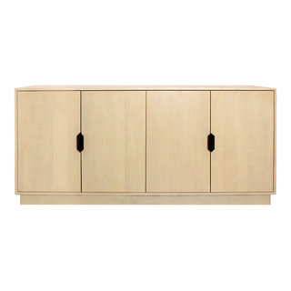 Ren 4-Door Sideboard, Contemporary Aged Natural Finish on Solid Wood ...
