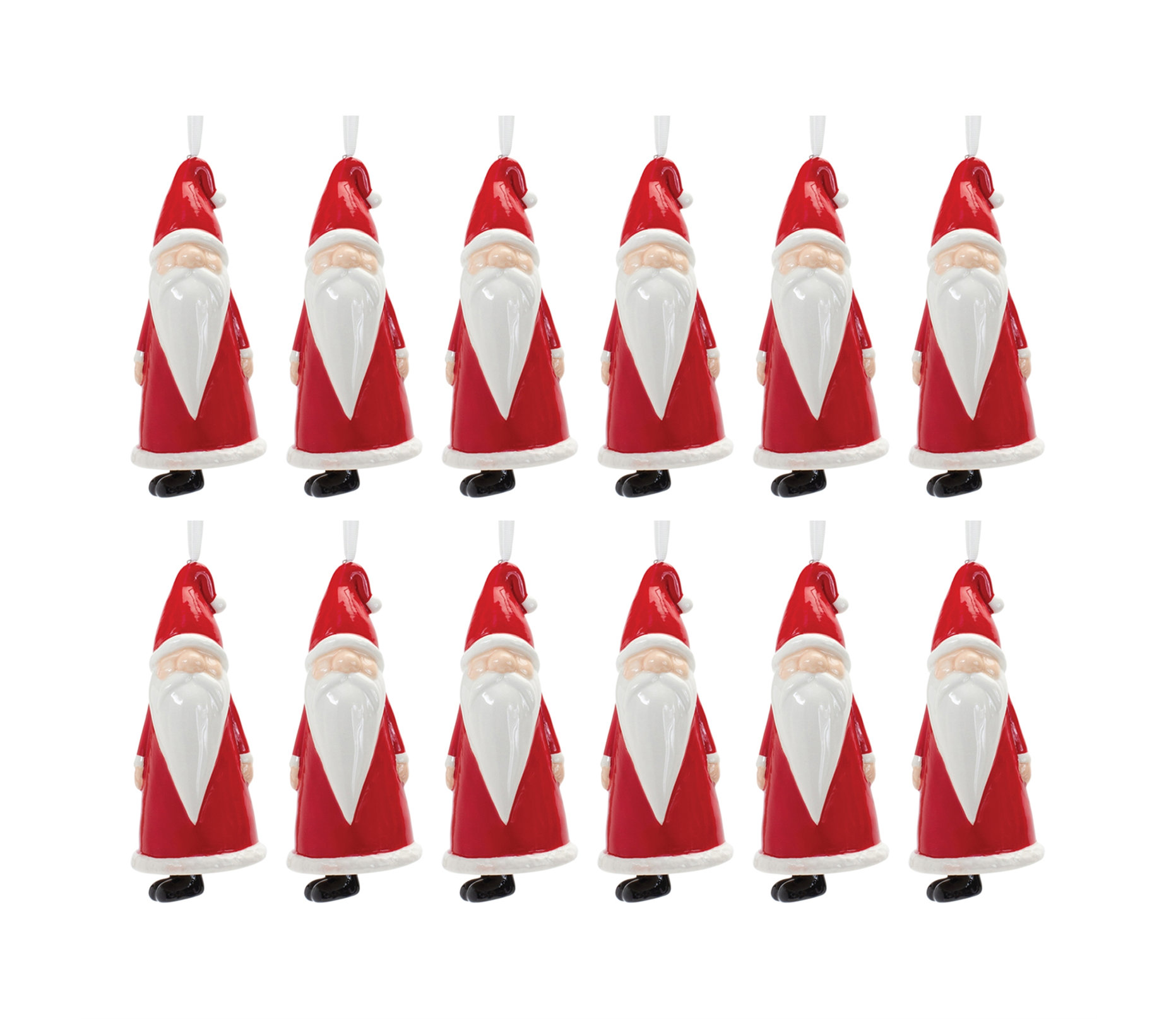 Ceramic Santa Bell Ornament, Set of 12 - Christmas Ornaments - by ...
