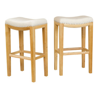 GDF Studio Jaeden Contemporary Studded Backless Stools, Set of 2 ...