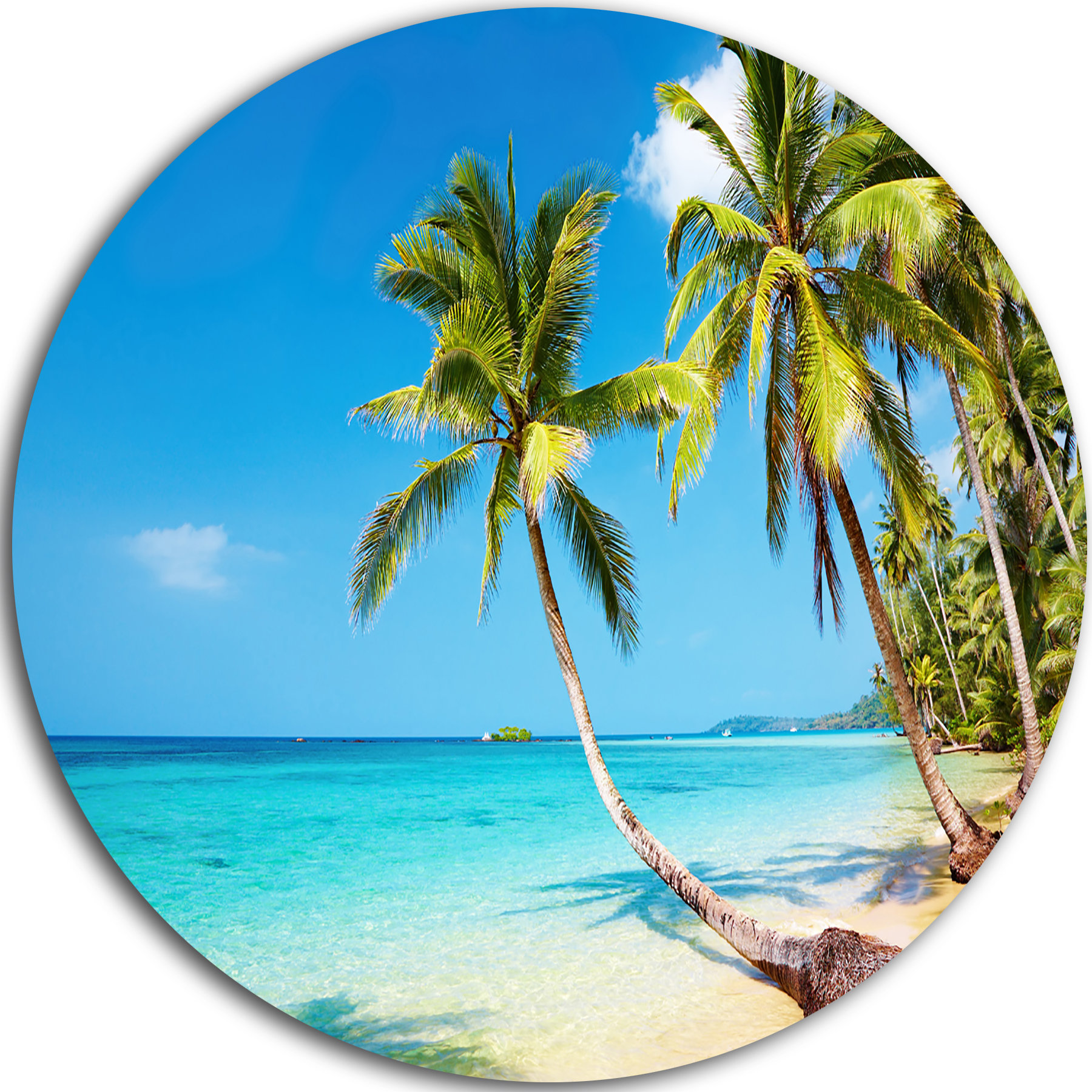 Tropical Beach, Photography Seascape Disc Metal Wall Art, Disc of 23 ...