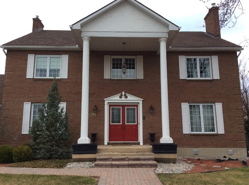 Red brick home - Garage door and gable paint colour?