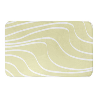Wavy Lines On Yellow 21x34 Bath Mat, 21x34 - Contemporary - Bath Mats ...