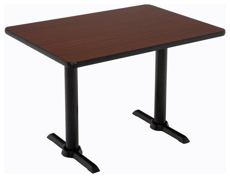 KFI Mode 30" x 48" Conference Table - Mahogany - Black T Base - Bistro ...