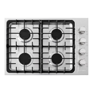 30 in. Luxury Gas Cooktop in Stainless Steel with 4 Italian Burners ...