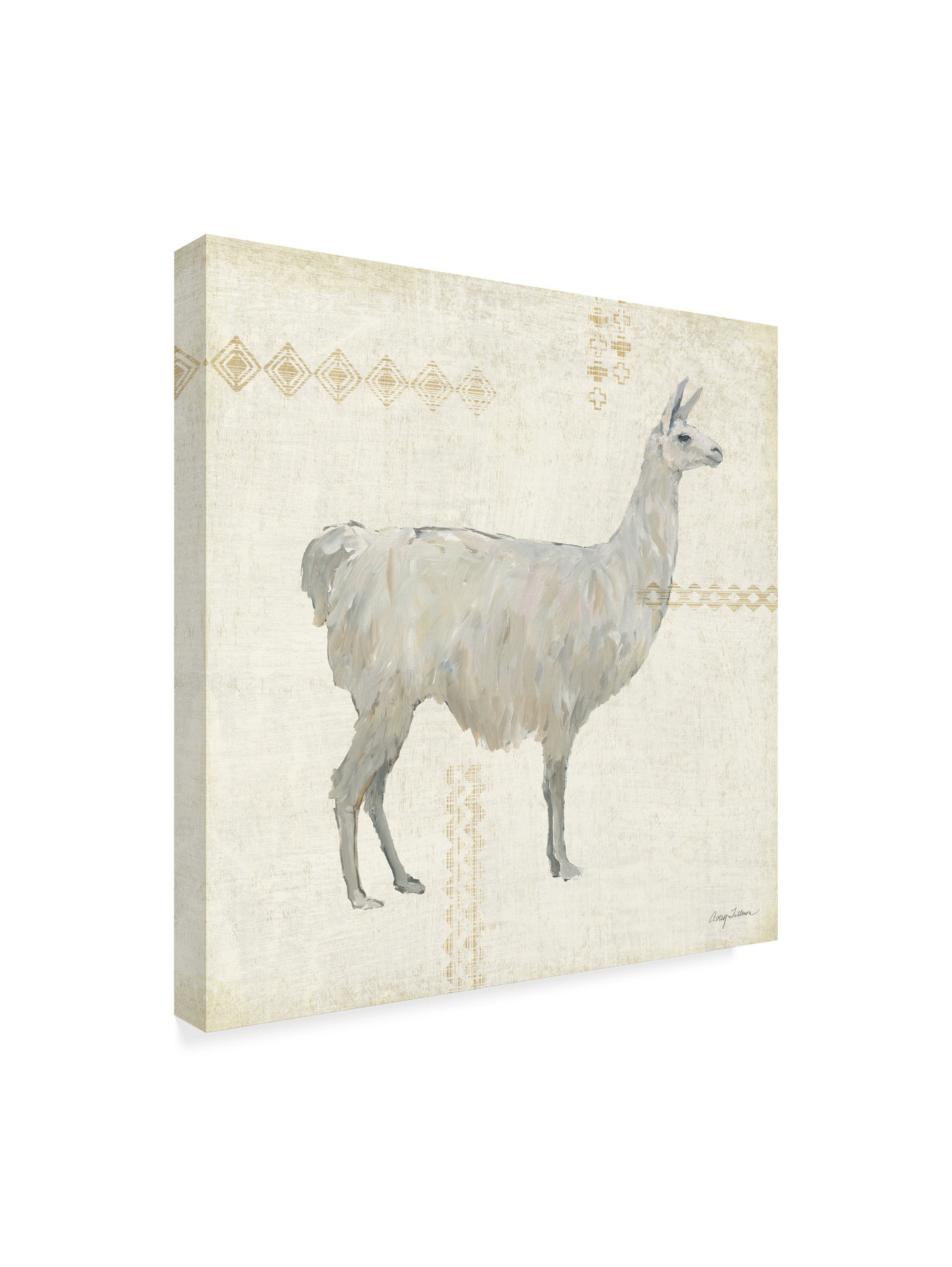 Avery Tillmon 'Llama Land V' Canvas Art, 35"x35" - Contemporary ...