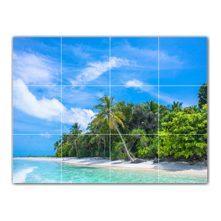 Beach Ceramic Tile Wall Mural HZ500085, 17" Wide x 12.75" High ...
