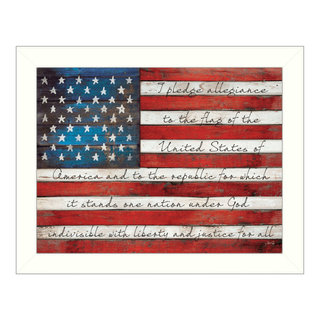 Pledge of Allegiance 4 White Framed Print Wall Art - Farmhouse - Prints ...