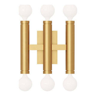 Generation Lighting, TW1146BBS, Triple Sconce, Burnished Brass ...