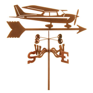 Cessna Airplane Weathervane With 4 Sided Mount - Contemporary - Weather ...
