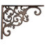 Wall Shelf Bracket, Ornate Vine Pattern, Brown Cast Iron, 9.375" Deep ...