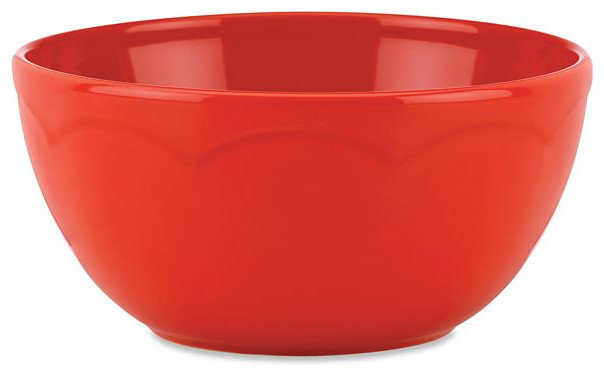 kate spade new york kitchen Red Sculpted Scallop Soup and Cereal Bowl ...