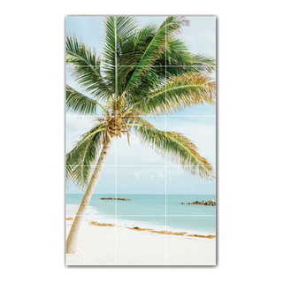 Beach Ceramic Tile Wall Mural HZ500071, 18" Wide x 30" High - Tropical ...