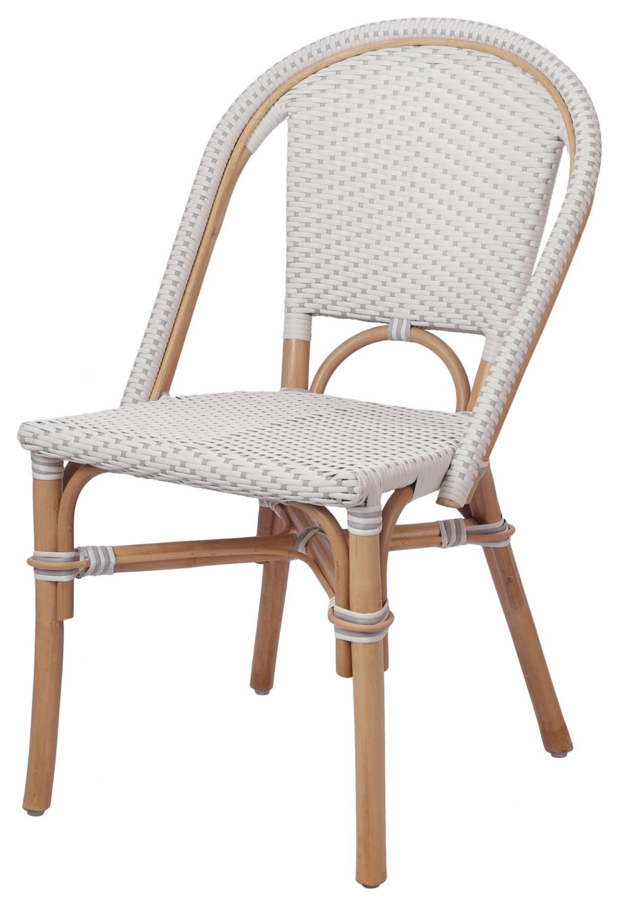 Avignon Paris Rattan Bistro Chair, White/Gray - Tropical - Dining ...