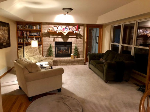 Fireplace, built-in, den redo