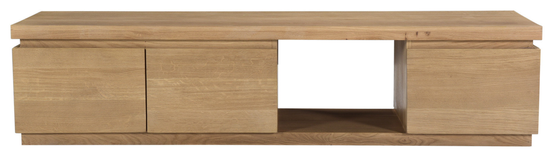 Alfie Natural Solid Oak Tv Table, 60W x 15D x 14H - Transitional ...