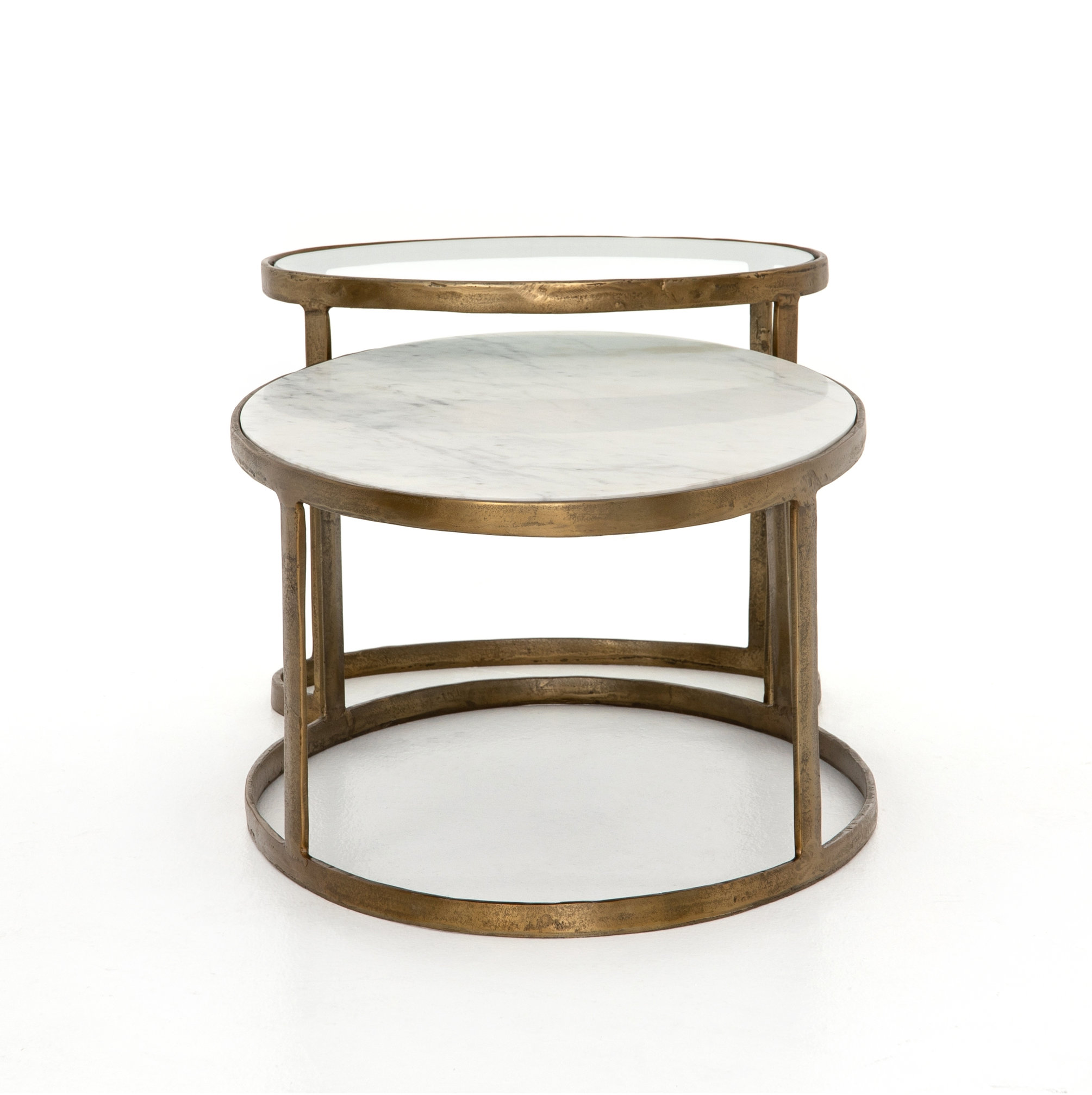 Calder Oval Marble Nesting Coffee Table 38" - Transitional - Coffee ...