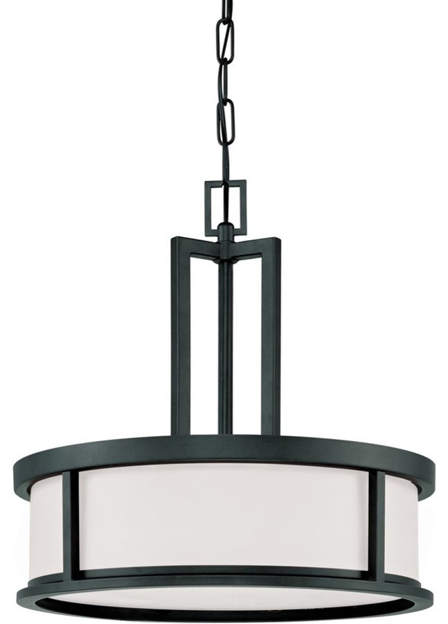 Nuvo 4-Light Incandescent Odeon Pendant Light Fixture, Aged Bronze ...