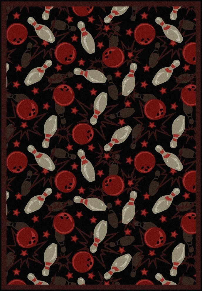 Joy Carpet Retro Bowl Rug, Fireball Red 5'4"x7'8", 5'4"x7'8 ...