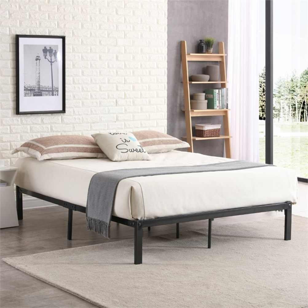 Hodedah Queen Size Metal Bed Frame in Black Finish, Queen ...
