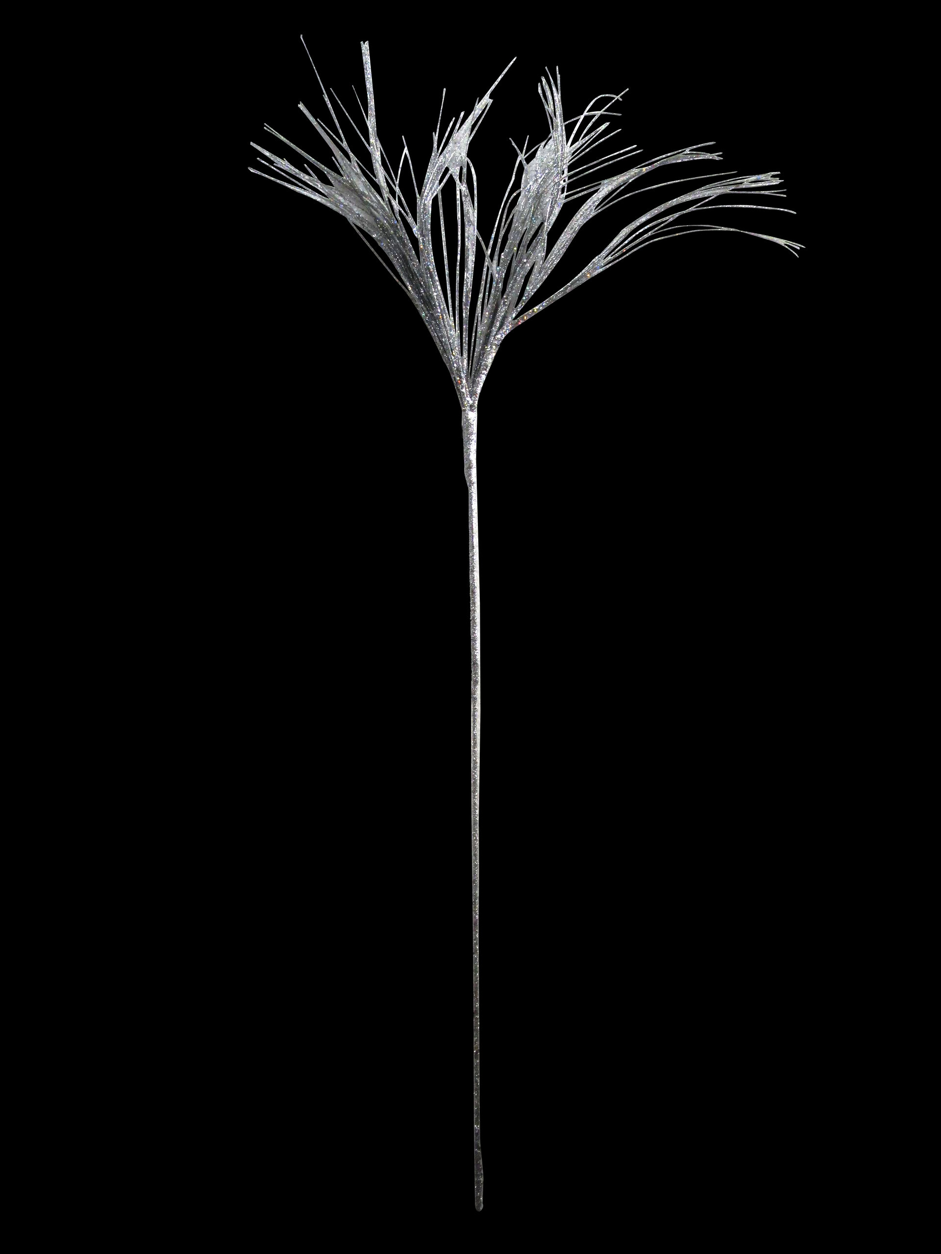 36" Silver Glittered Spray Branch Pick - Contemporary - Artificial ...