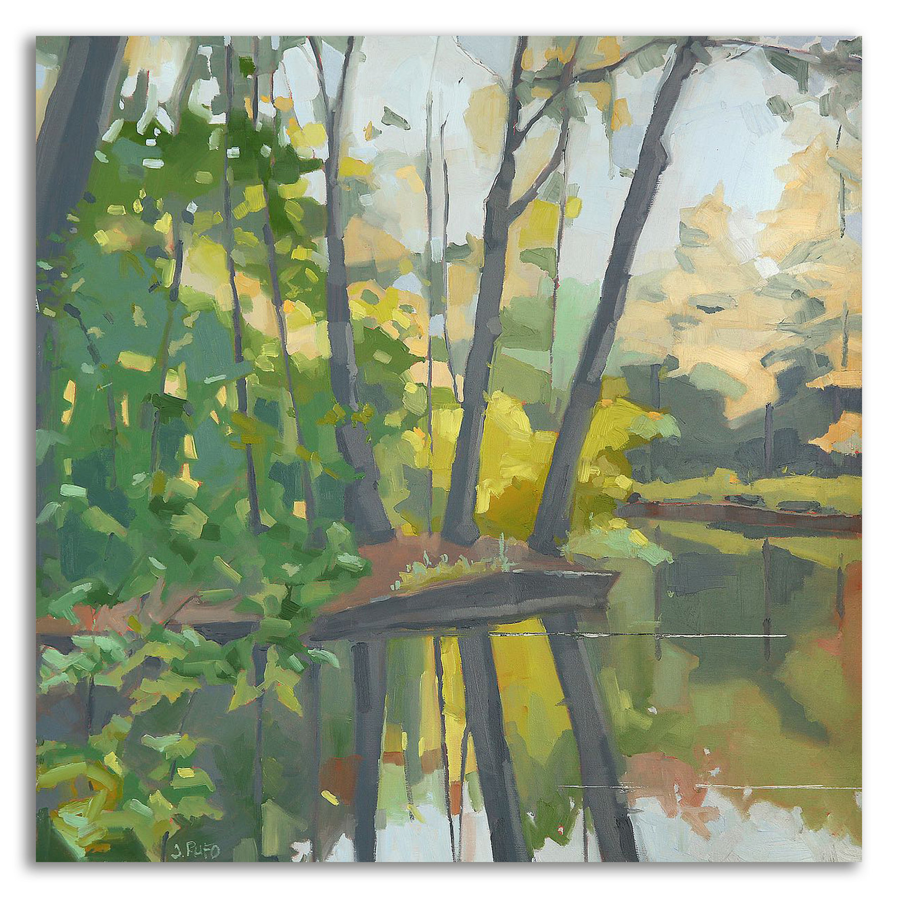 Wooded Pond by John Rufo, Print on Canvas, Ready to Hang - Contemporary ...