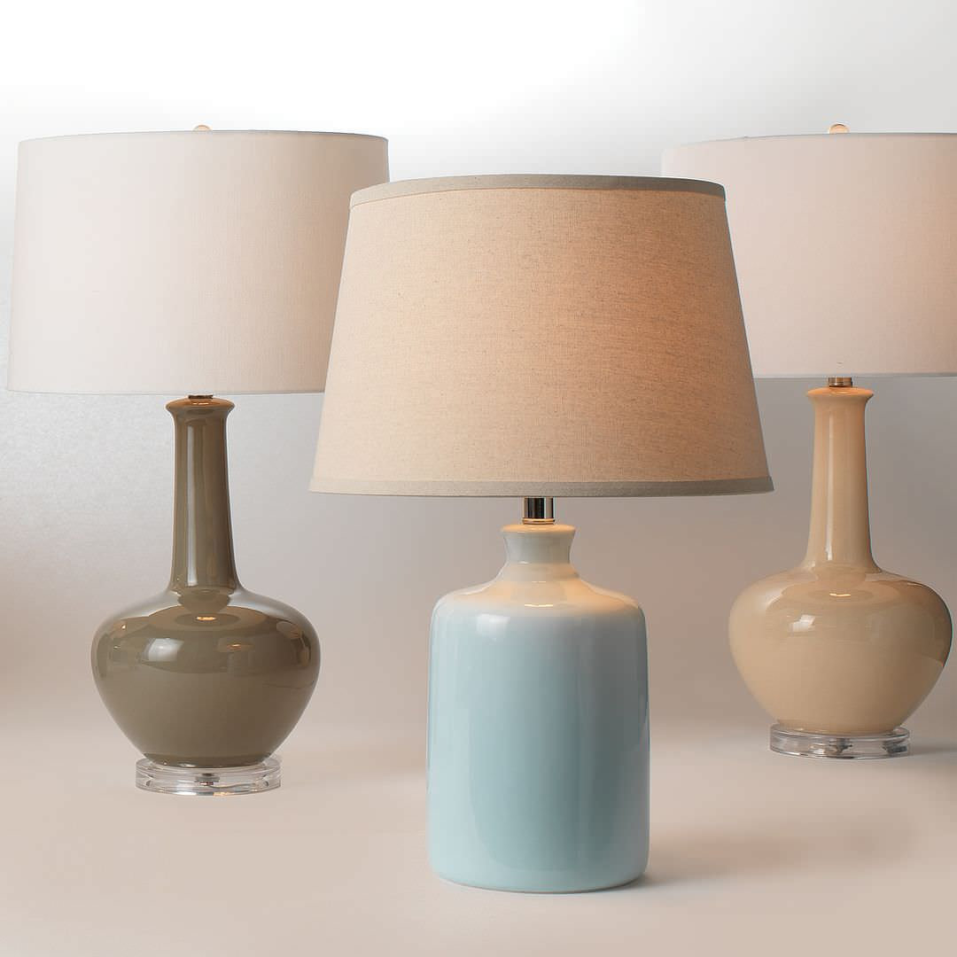 Modern Farmhouse Light Blue Milk Jug Shaped Table Lamp 22 in Glass ...