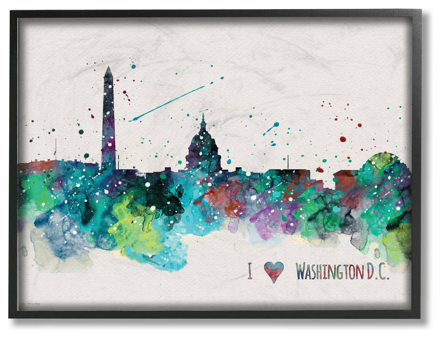 I Love DC Paint Splatter, 11x14 - Contemporary - Prints And Posters ...