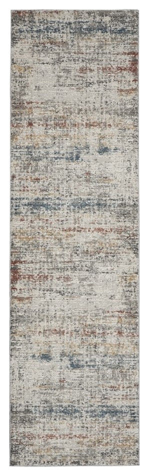 Nourison Rustic Textures 26" x 90" Fabric Indoor Rug in Light Gray ...
