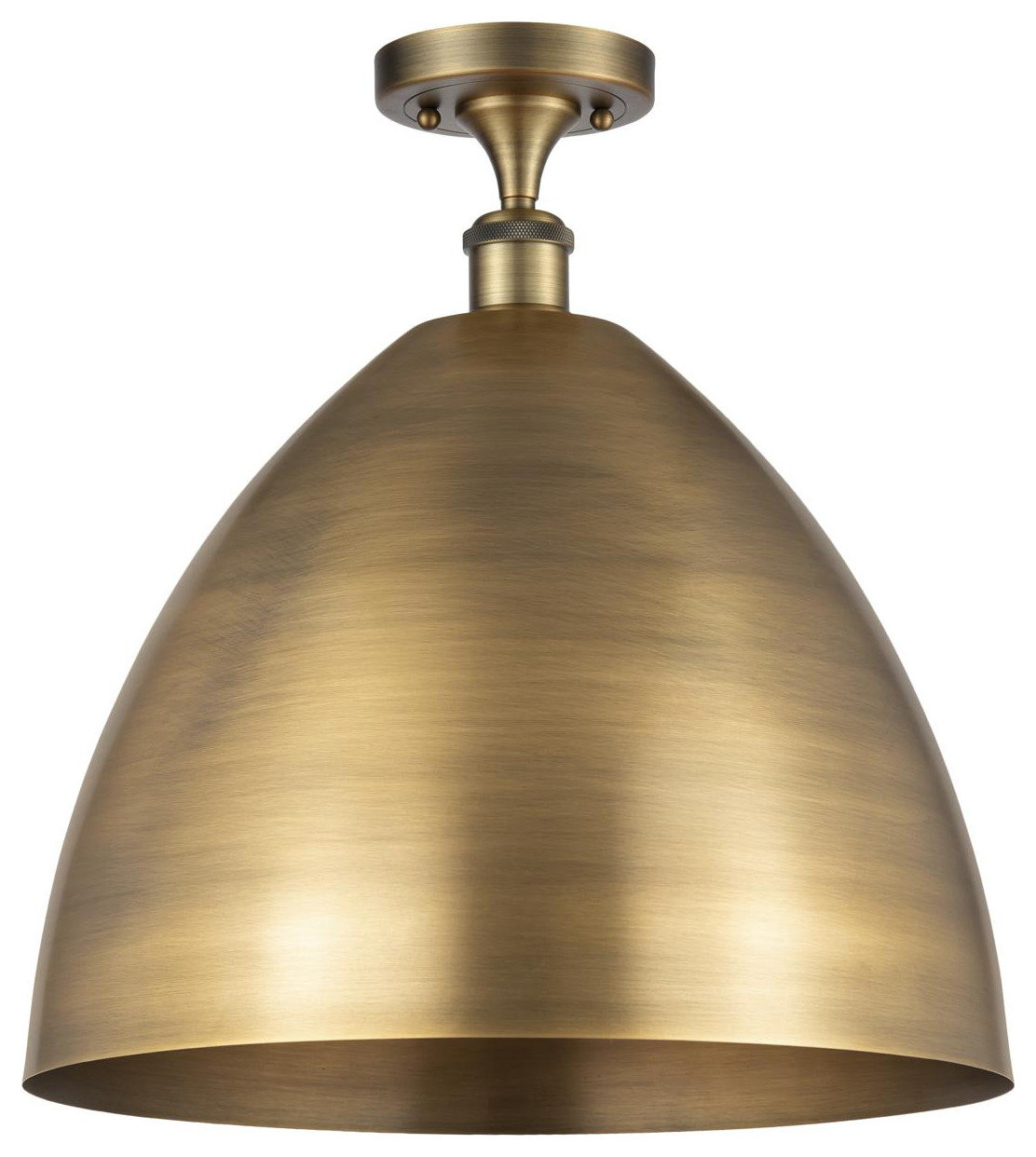 Ballston Dome 1 Light Semi-Flush Mount, Brushed Brass - Industrial ...