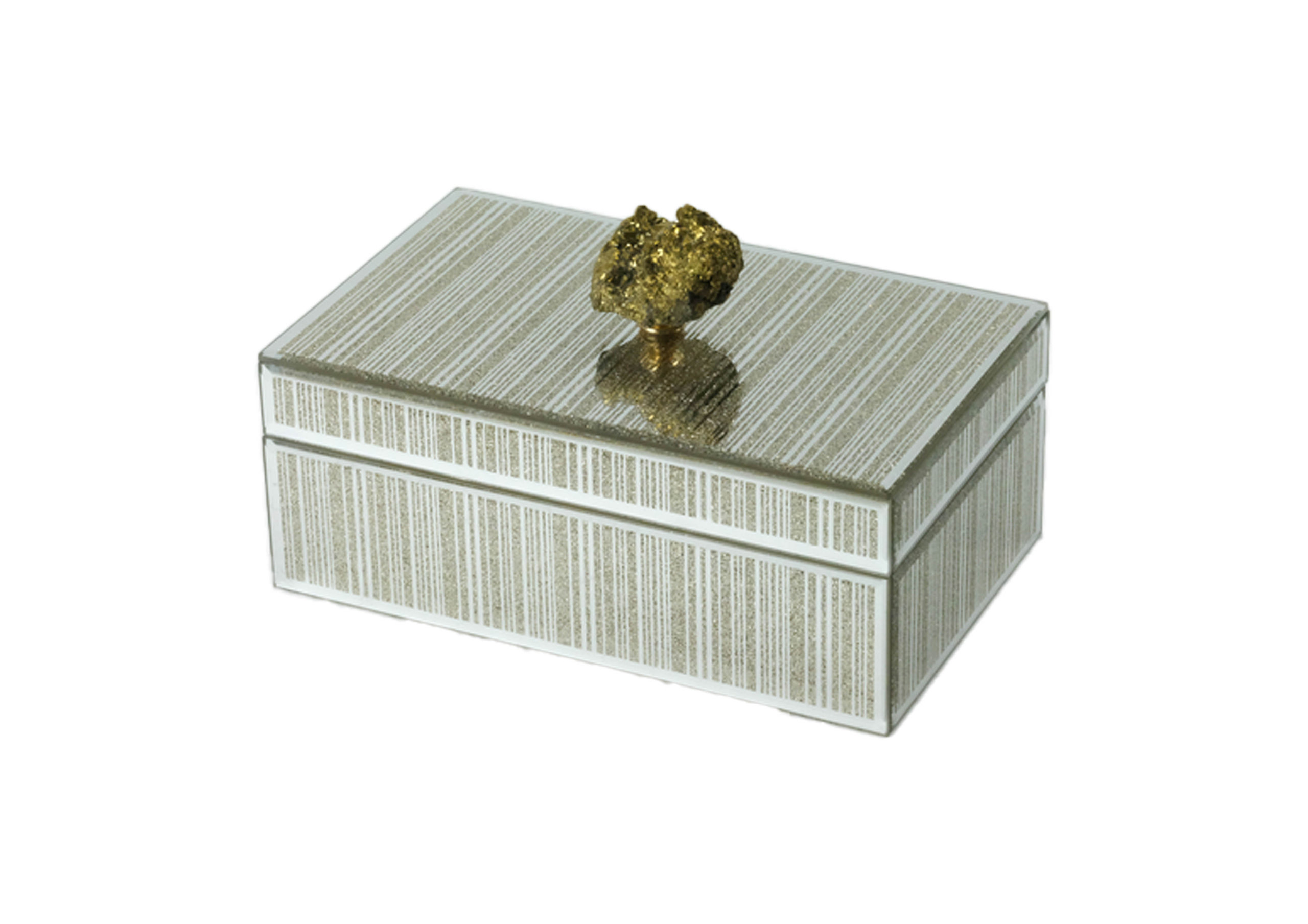 Glass, 8X5" Jewelry Box, Stone Top, Gold, 8x5x5 inches - Contemporary ...