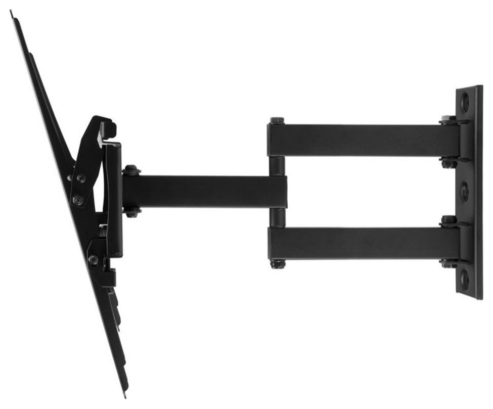 Swift Mount Steel Full Motion Pan Swivel Tilt Turn Wall Mount in Black ...